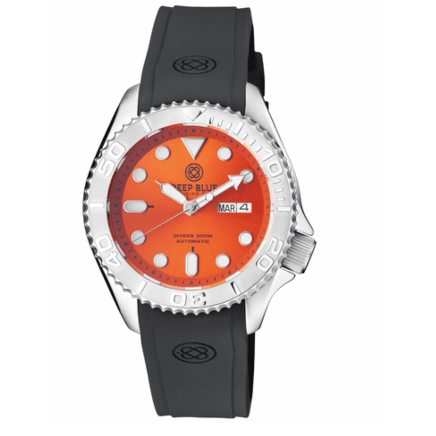 Deep Blue Military Diver Automatic Orange Dial Men's Watch ...