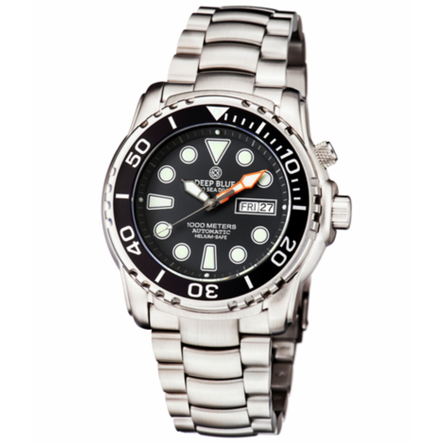 Deep Blue Pro Sea Diver 1000 Automatic Black Dial Watch PSD1KBLACK ...