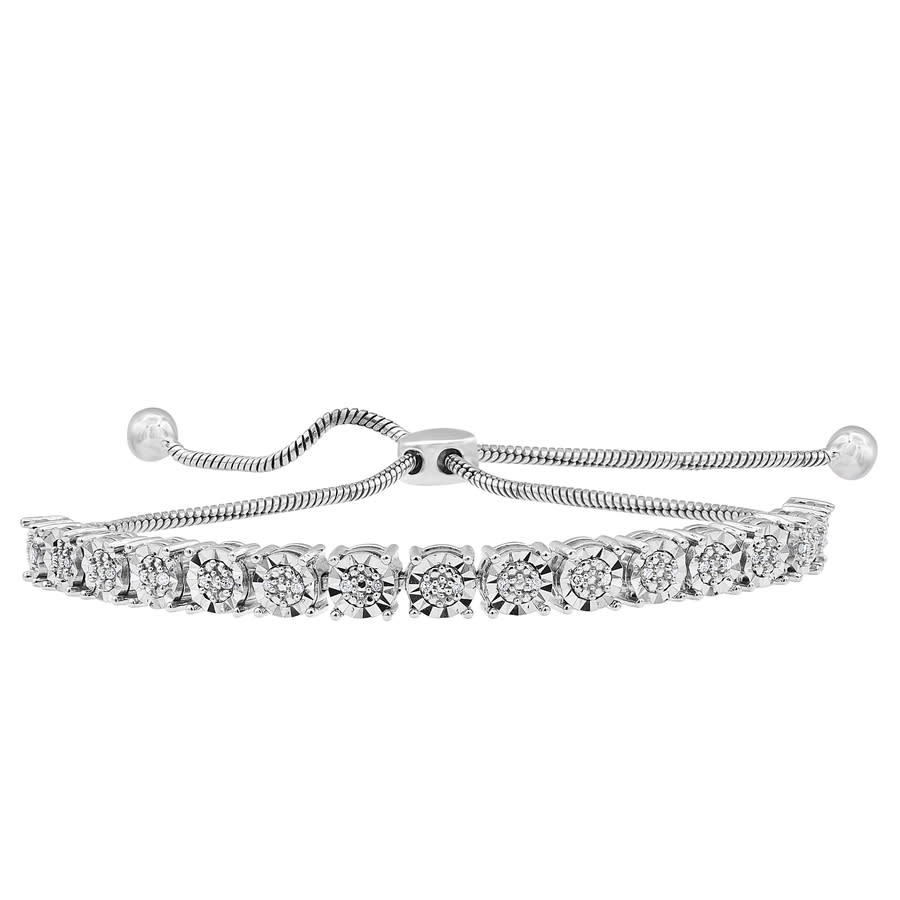 Diamondmuse Diamond Muse 0.10 Carat Diamond, Sterling Silver Illusion ...