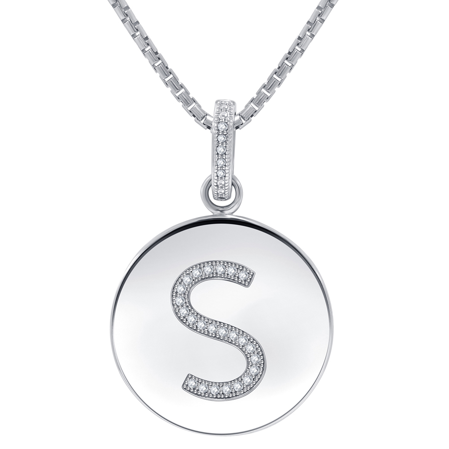 Diamondmuse Diamond Muse 0.10 Cttw Initial Letter Diamond Necklace for ...