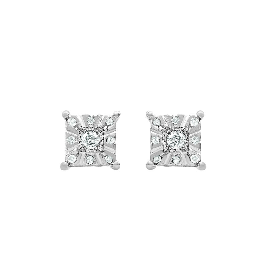 Diamondmuse Diamond Muse 0.10 cttw White Gold Over Sterling Silver ...
