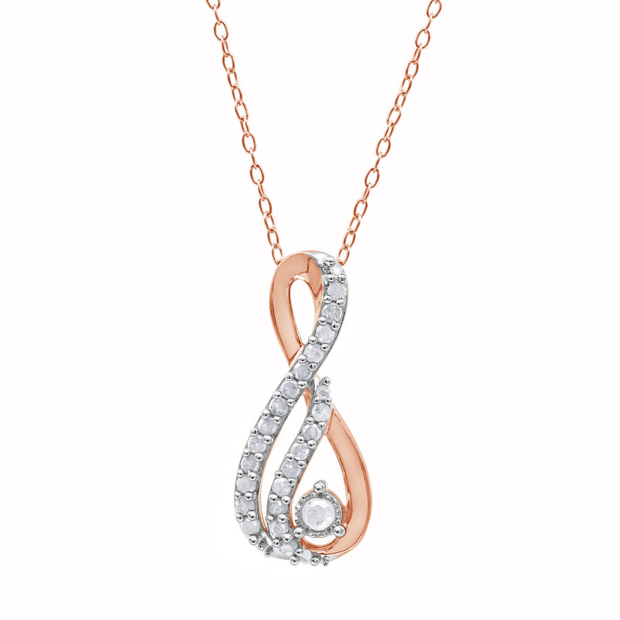Diamondmuse Diamond Muse 0.25 cttw Pink Gold Over Sterling Silver ...