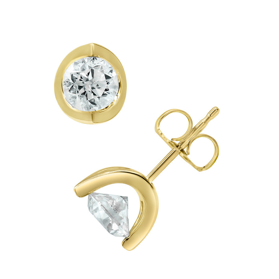 Diamondmuse Diamond Muse 1 3/8 cttw 14KT Gold Diamond Stud Earrings for ...