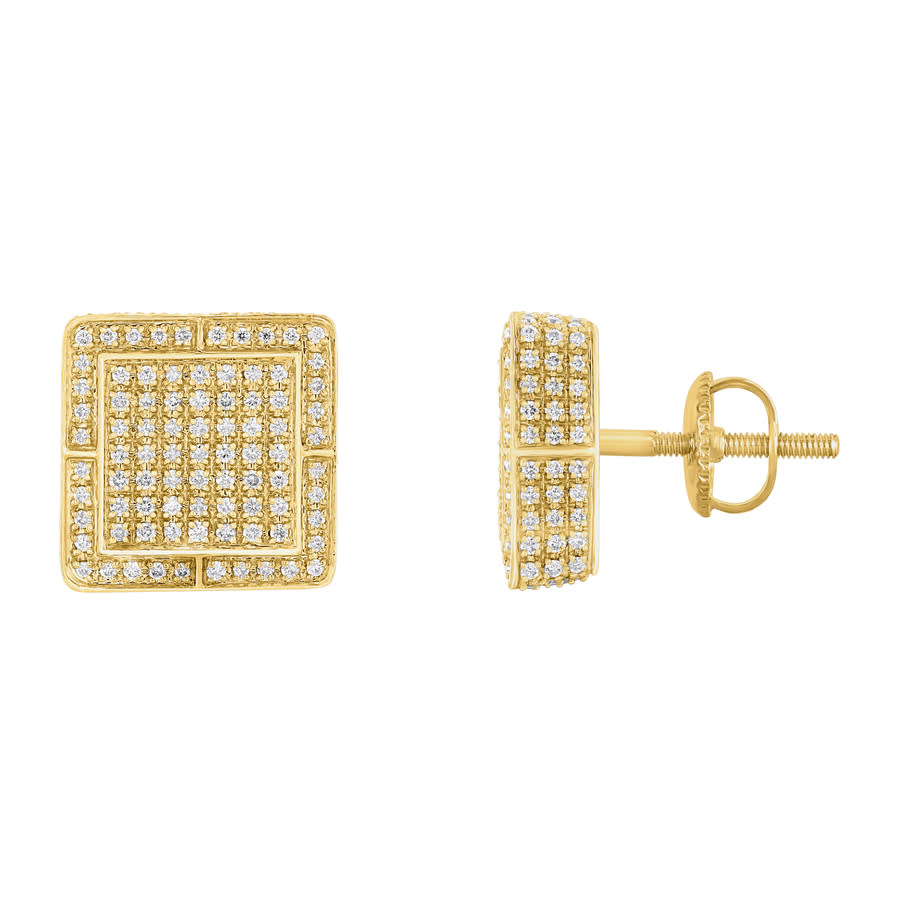 Diamondmuse Diamond Muse 1.00 cttw 14KT Gold Classy Square Diamond ...