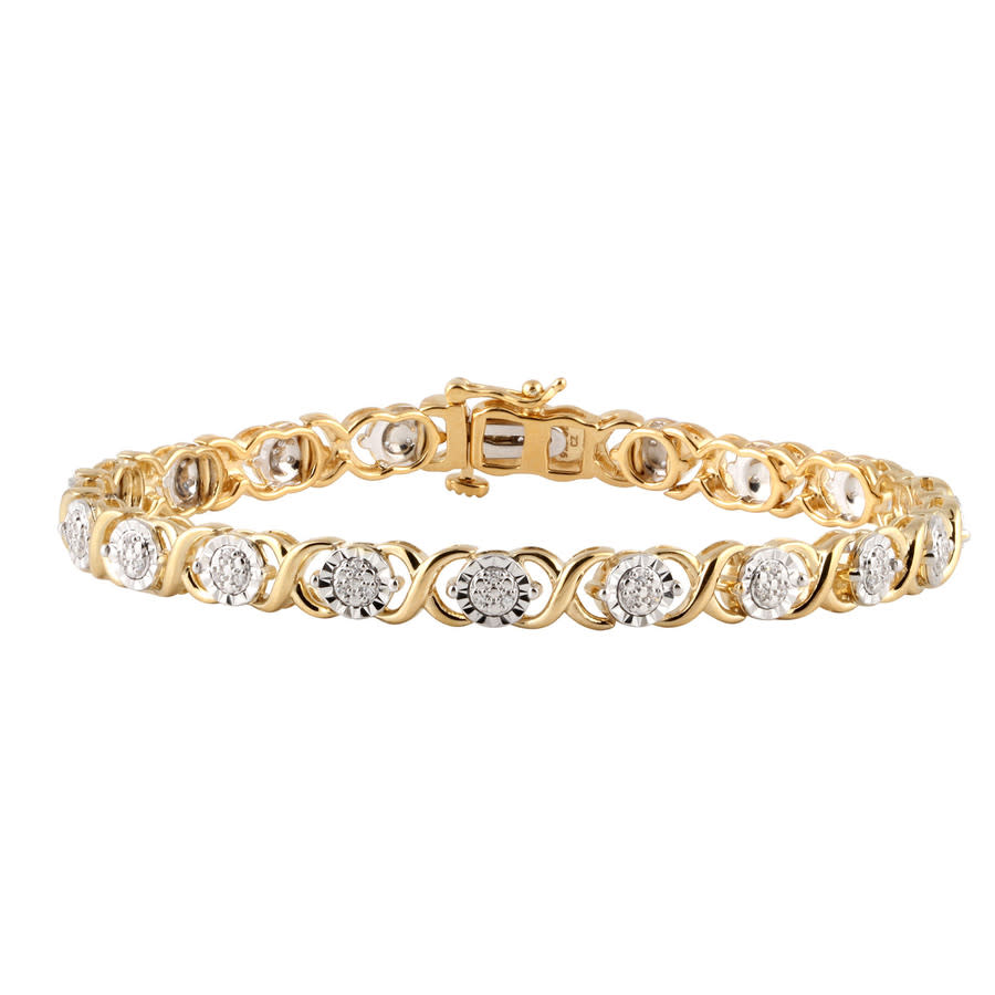 Diamondmuse Diamond Muse 1/4 Carat Diamond, Yellow Plated Over Sterling ...