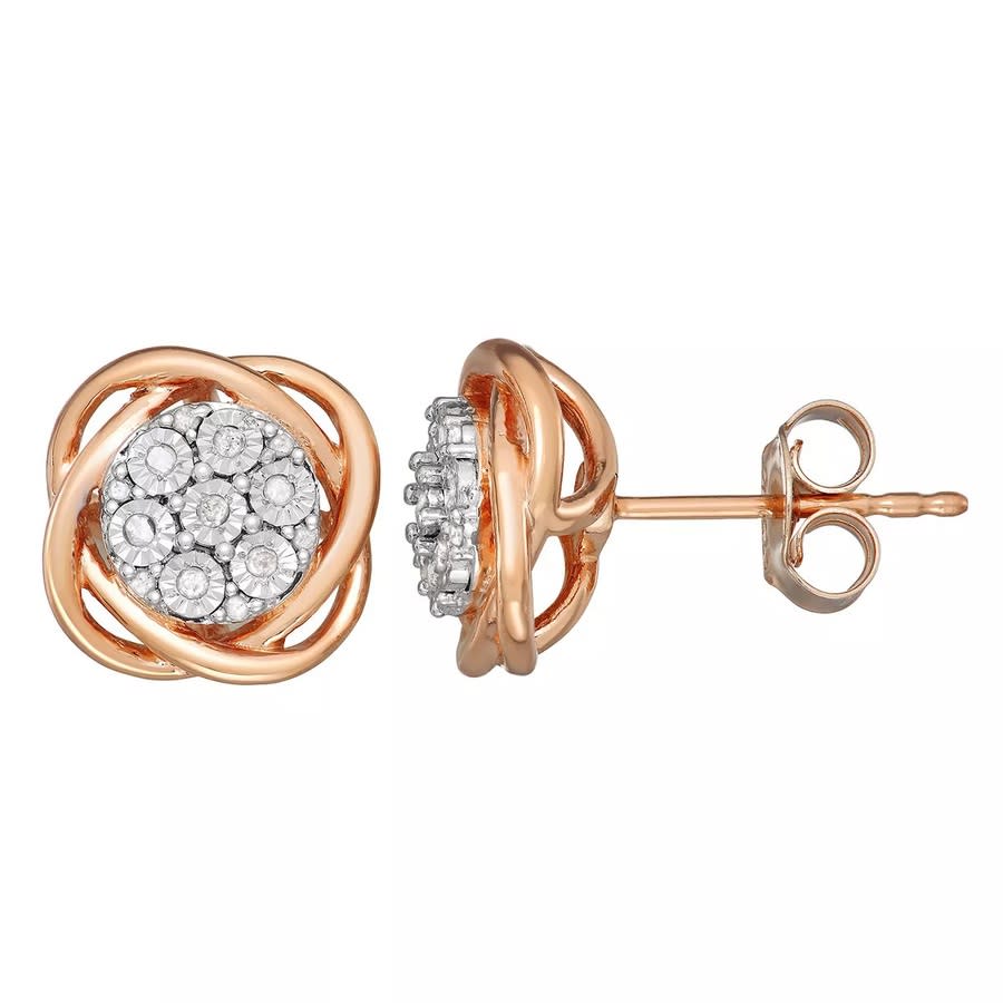 Diamondmuse Diamond Muse 0.10 cttw Rose Gold Over Sterling Silver ...