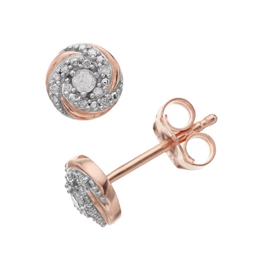 Diamondmuse Diamond Muse 0.10 cttw Rose Gold Over Sterling Silver ...