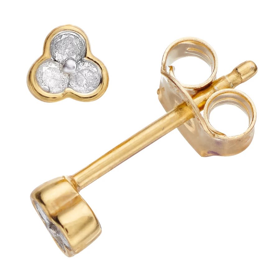 Diamondmuse Diamond Muse 0.10 cttw Yellow Gold Over Sterling Silver 3 ...