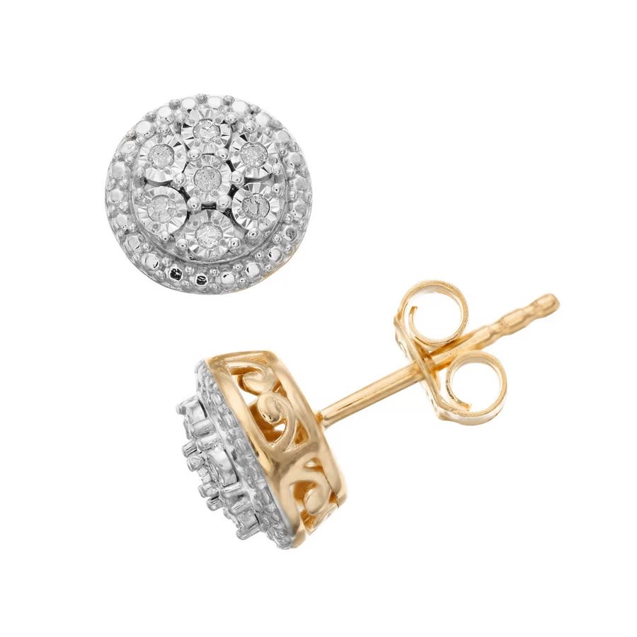 Diamondmuse Diamond Muse 0.10 cttw Yellow Gold Over Sterling Silver ...