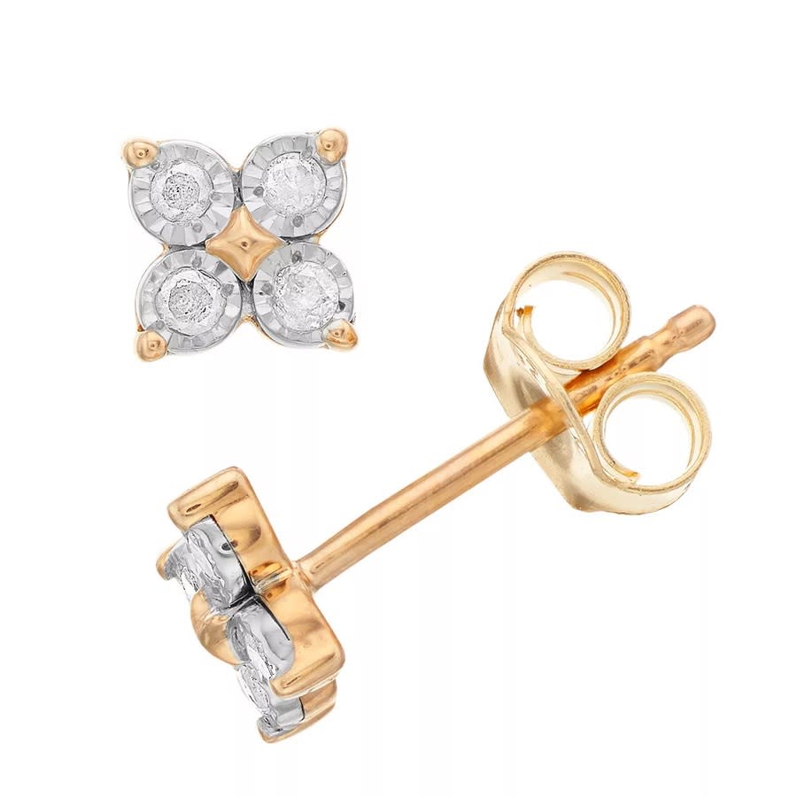 Diamondmuse Diamond Muse 0.10 cttw Yellow Gold Over Sterling Silver ...
