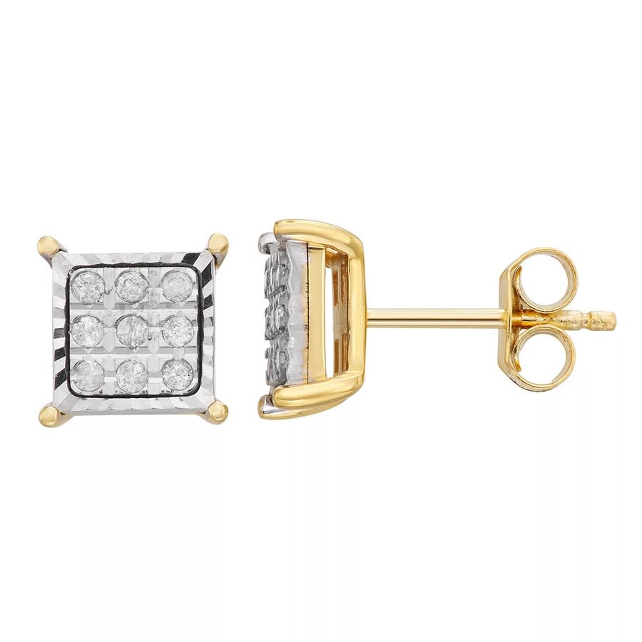 Diamondmuse Diamond Muse 0.15 cttw Yellow Gold Over Sterling Silver ...