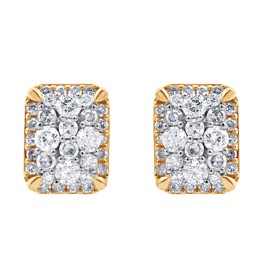 Diamondmuse Diamond Muse 0.50 cttw 14KT Gold Round Cut Diamond Cluster ...