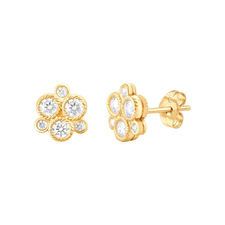 Diamondmuse Diamond Muse 0.50 cttw 14KT Gold Round Cut Diamond Stud ...