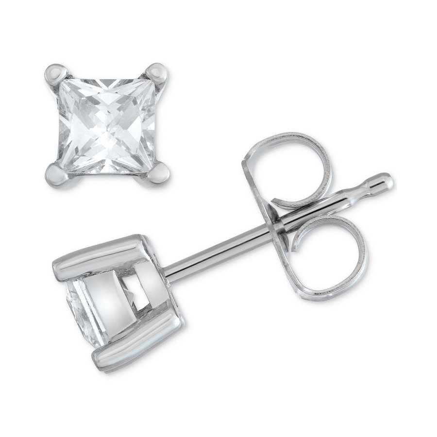 Diamondmuse Diamond Muse 0.50 cttw 14KT White Gold Princess Cut Diamond ...