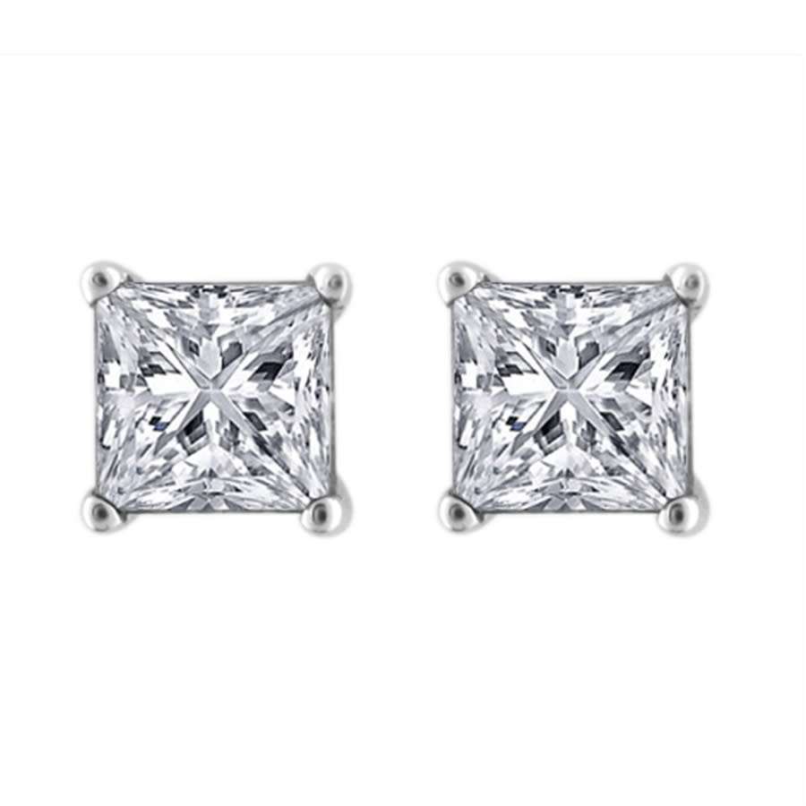 Diamondmuse Diamond Muse 0.65 cttw 14KT White Gold Princess Cut Round ...