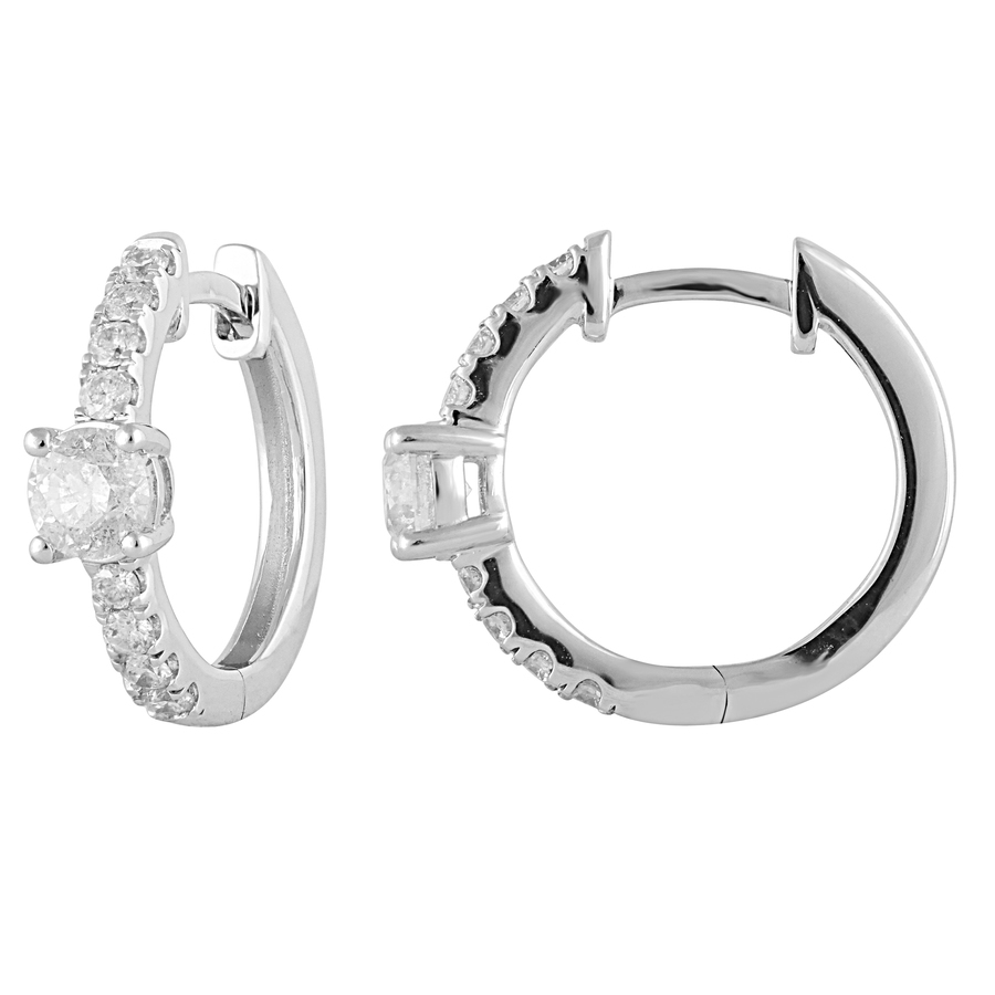 Diamondmuse Diamond Muse 0.75 cttw 14KT White Gold Round Stud Diamond ...