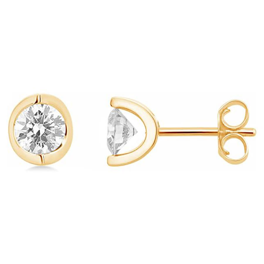 Diamondmuse Diamond Muse 1.00 cttw 14KT Gold Round Cut Diamond Stud ...