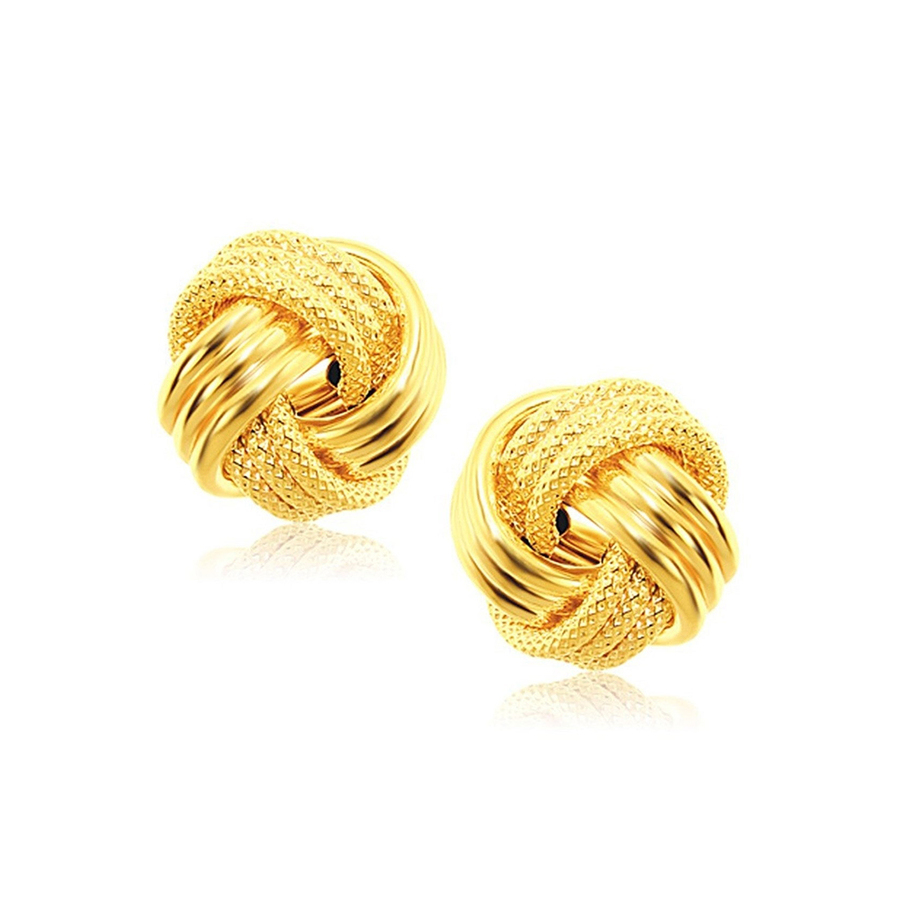 Diamondmuse Diamond Muse 14KT Gold Knot Stud Earrings for Women ER921 ...