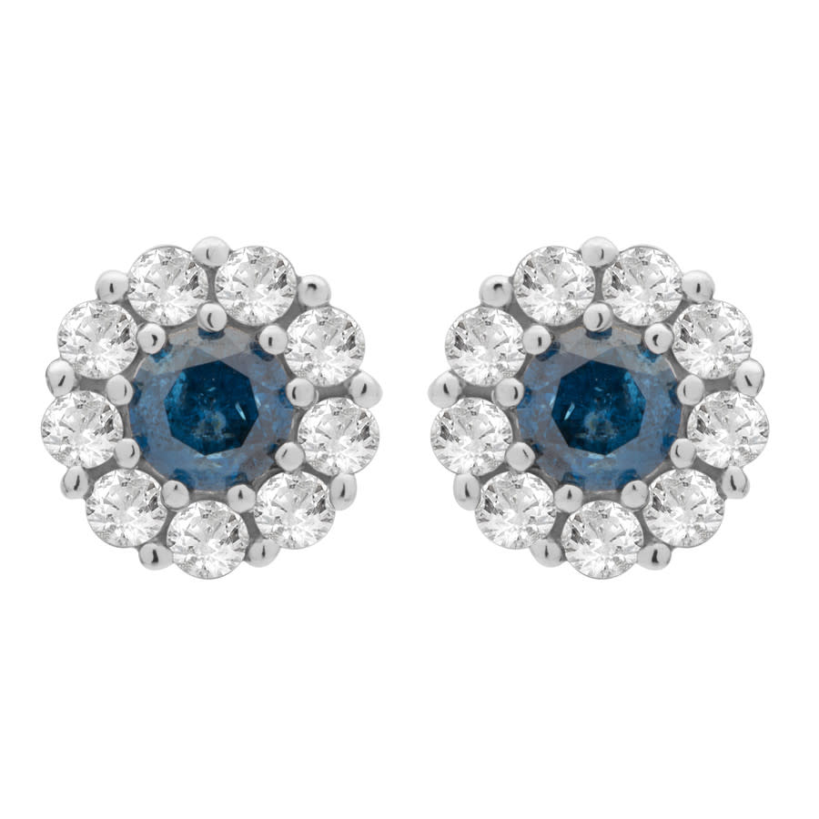 Diamondmuse Diamond Muse 1.50 cttw 14KT White Gold Round Diamond Stud ...