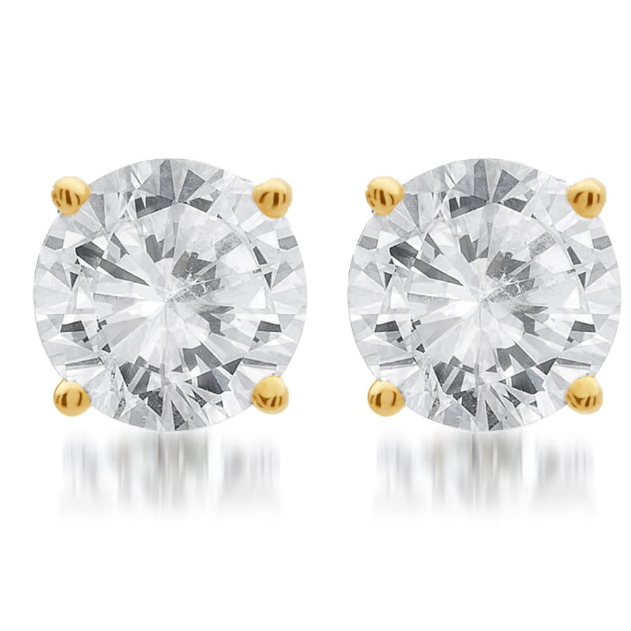 Diamondmuse Diamond Muse 1.50 cttw14KT Gold Round Cut Diamond Stud ...