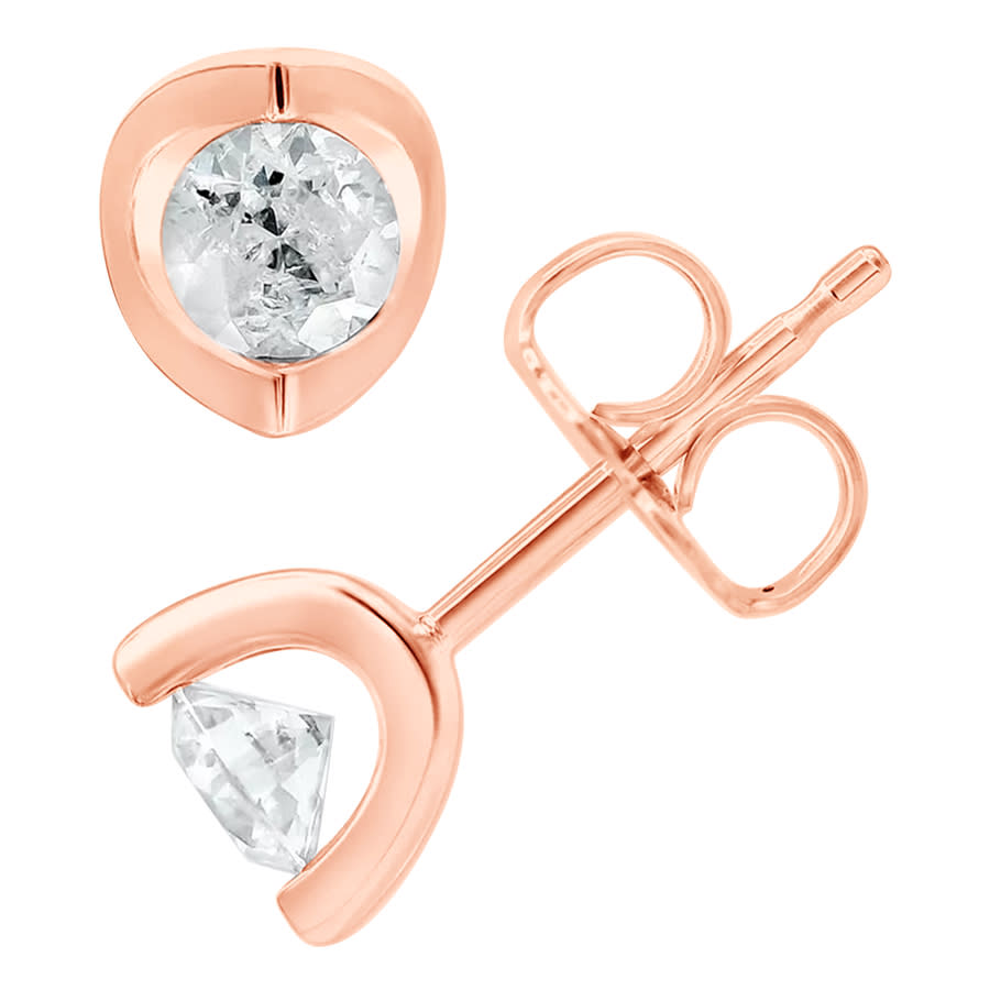 Diamondmuse Diamond Muse 3/8 cttw 14KT Rose Gold Diamond Stud Earrings ...