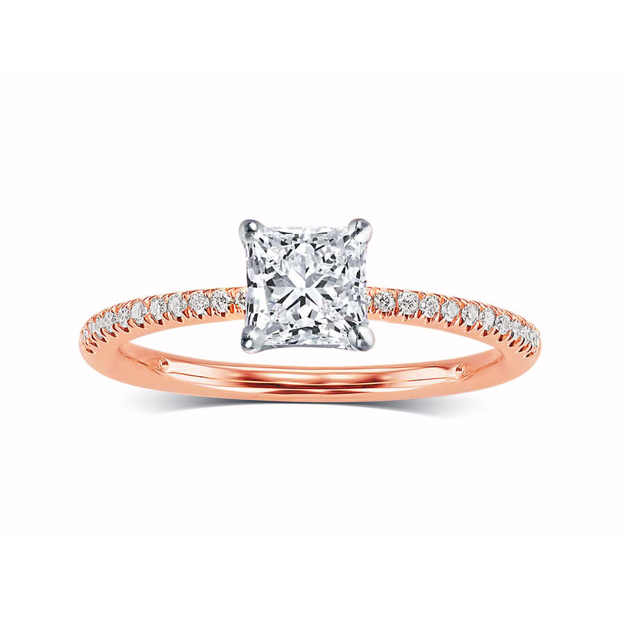 Diamondmuse 2.50 cttw Rose Tone Square Swarovski Diamonds White ...