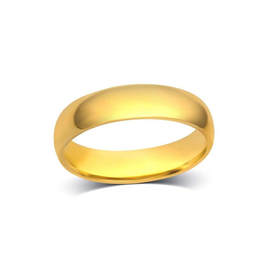 Belacqua 6mm Comfort Fit Plain Wedding Band for Men in 10K Yellow Gold ...