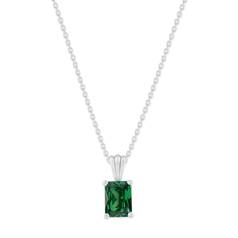 Diamondmuse Belacqua May Birthstone Emerald Pendant Necklace in ...