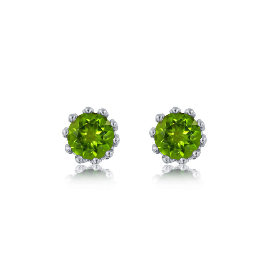 Diamondmuse Simulated Peridot Women's Fashion Stud Earrings in Sterling ...