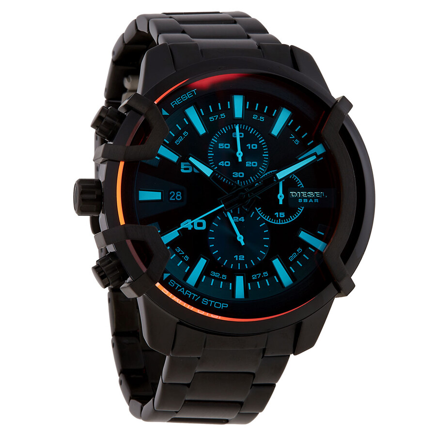 Diesel Griffed Lefty Chronograph Quartz Black Dial Men's Watch DZ4578 ...