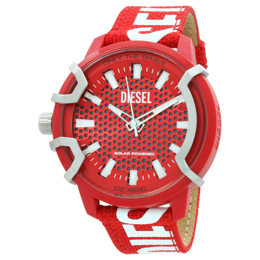 Diesel Griffed Solar Powered Red Dial Men's Watch DZ4620 698615147489 ...