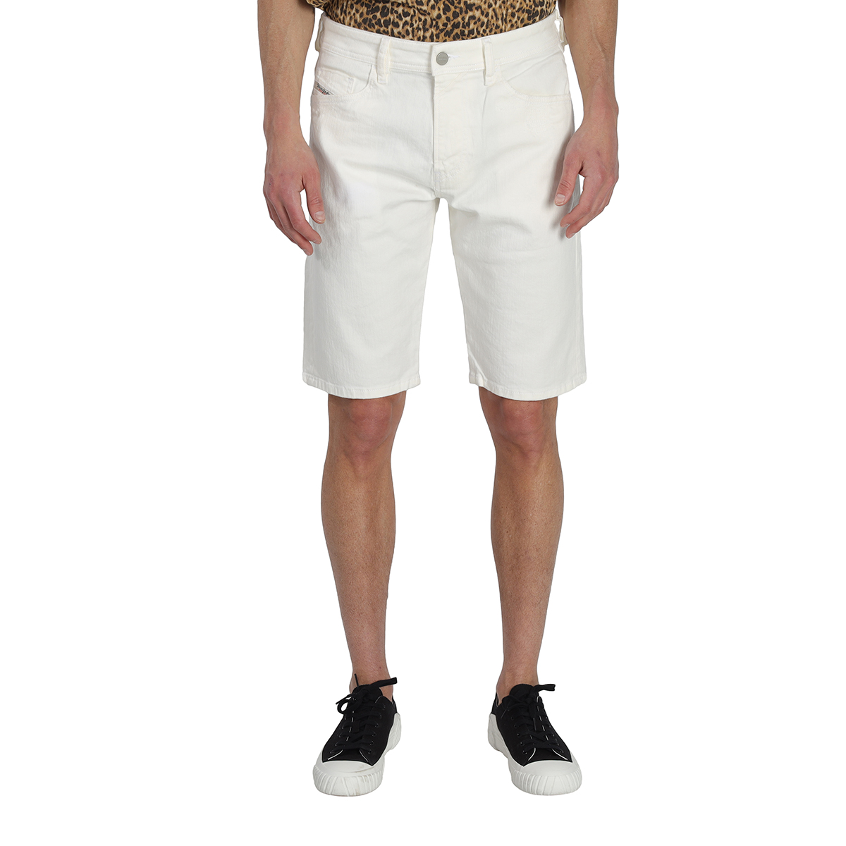 Diesel Men's White Thoshort Slim-fit Denim Cotton Shorts, Waist Size 33 ...
