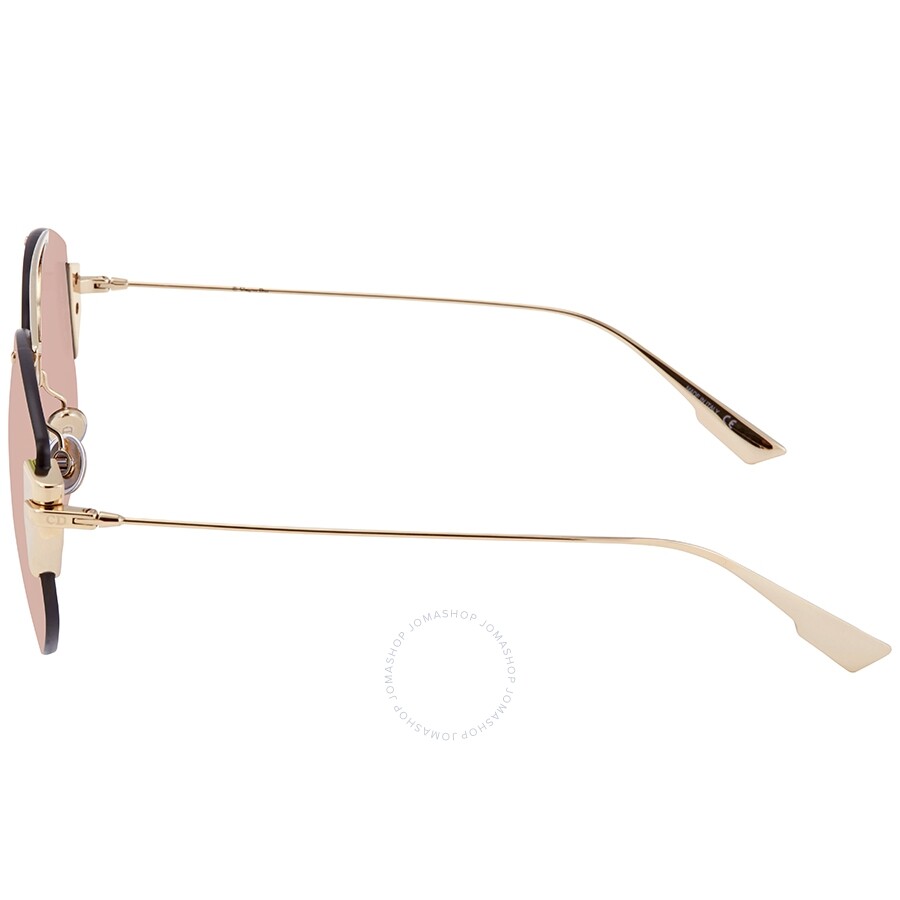 Dior Stronger Blue and Rose Gold Mirror Aviator Ladies Sunglasses Dior ...