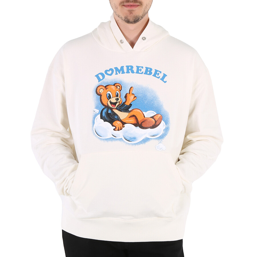 Domrebel Men's Ivory Deviant Graphic Print Hoodie, Size Large DEVIANT ...