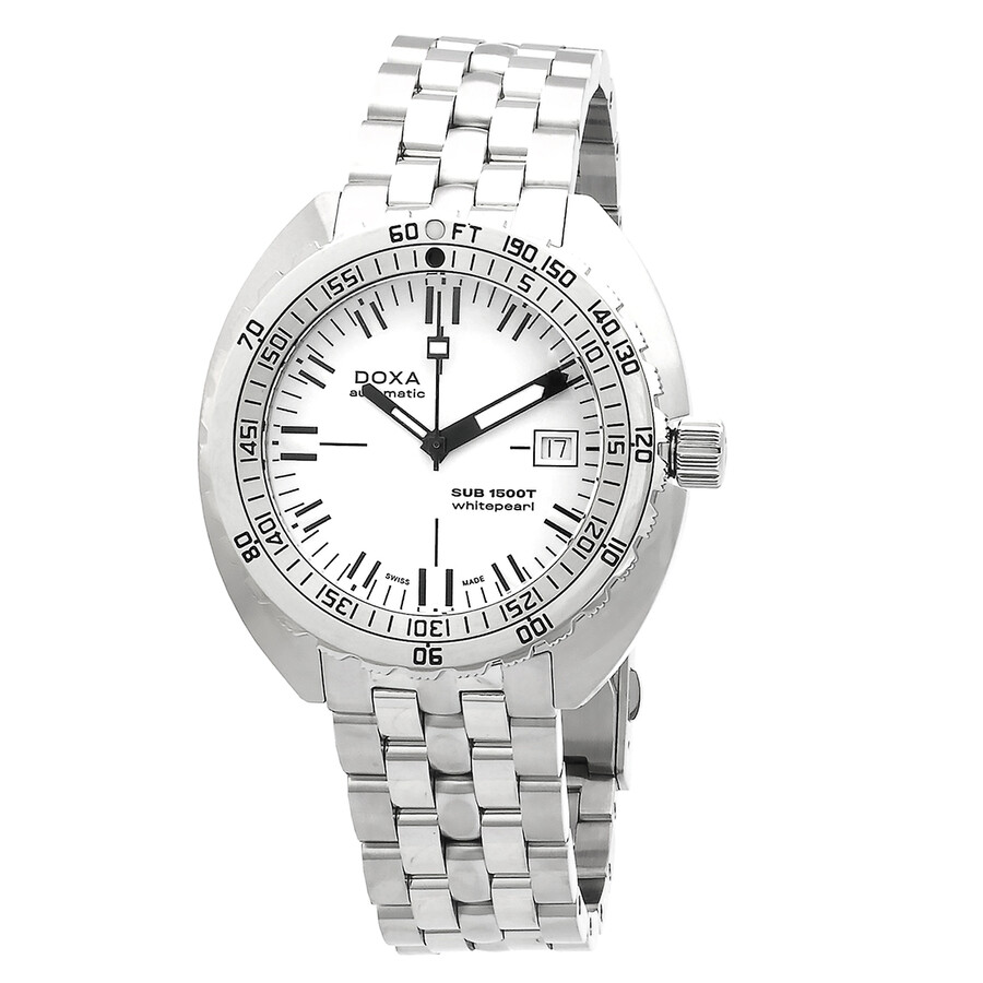 Doxa SUB 1500T Whitepearl Automatic White Dial Men's Watch 883.10.011 ...