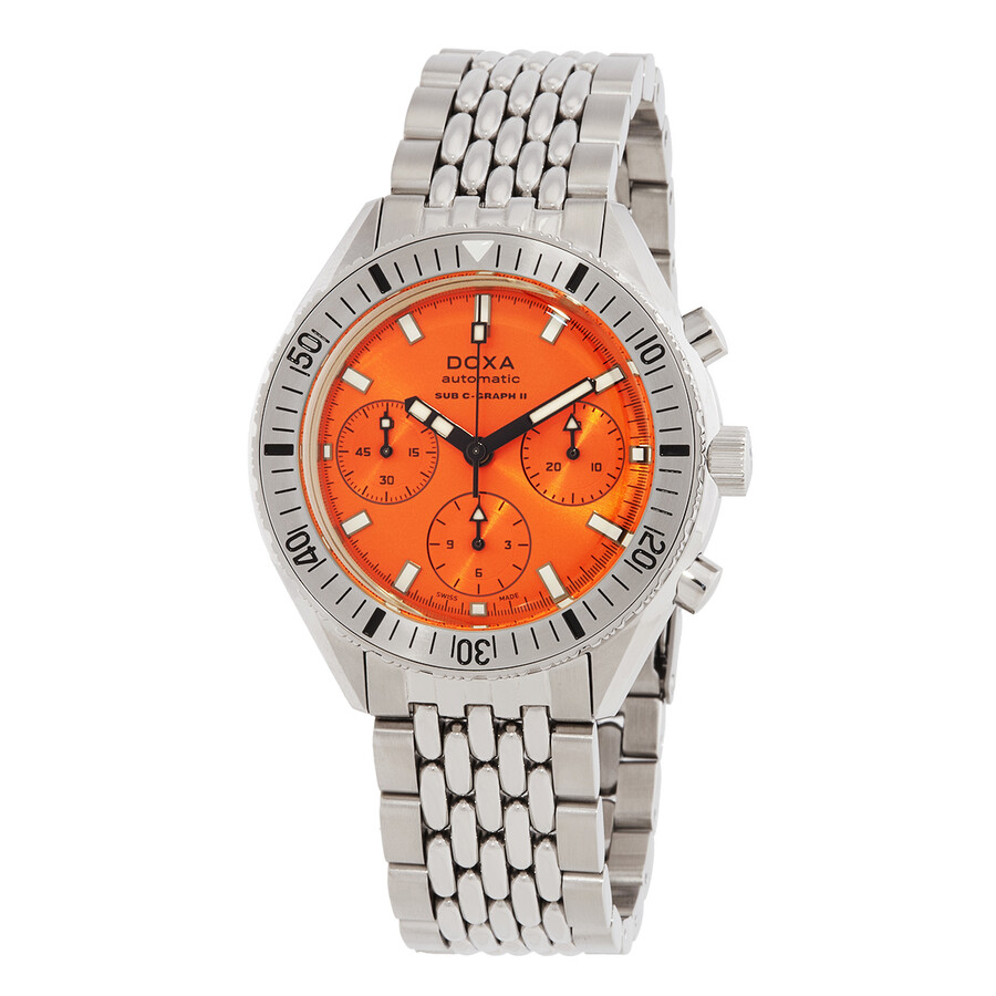 Doxa SUB 200 C-Graph II Chronograph Automatic Orange Dial Men's Watch ...