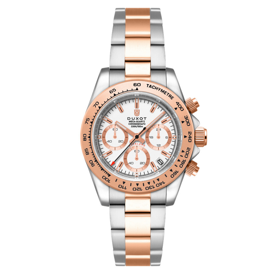 Duxot Accelero Chronograph Tachymeter White Dial Men's Watch DX-2065-77 194595071450 - Watches ...