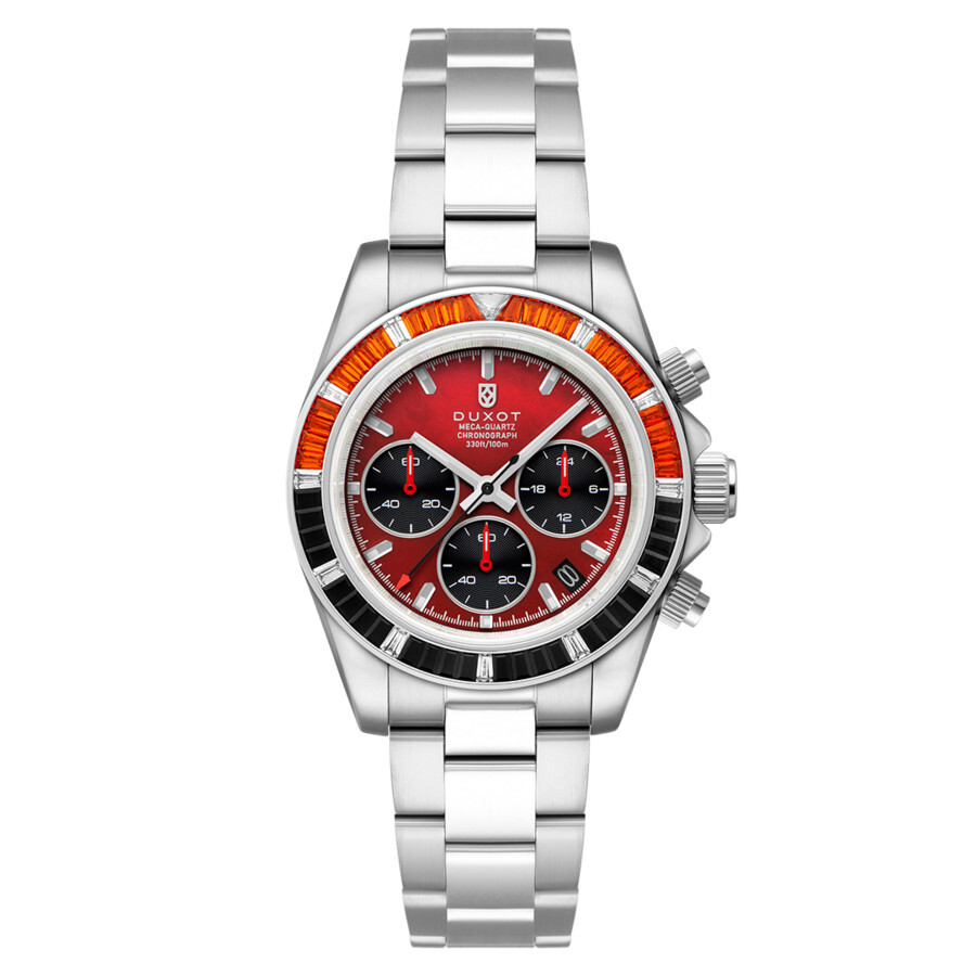 Duxot Accelero Rainbow Chronograph Quartz Red Dial Men's Watch DX-2064-AA 194595071795 - Watches ...
