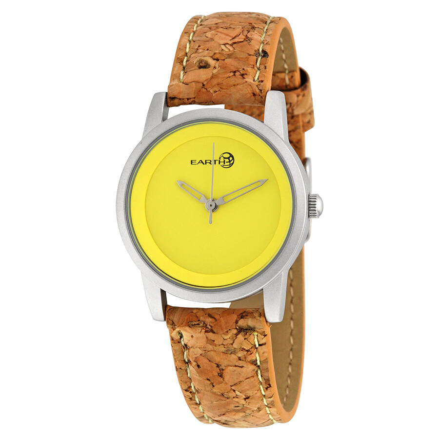 Earth Canopies Yellow Dial Tan Leather Unisex Watch EW2901 847864142237 ...