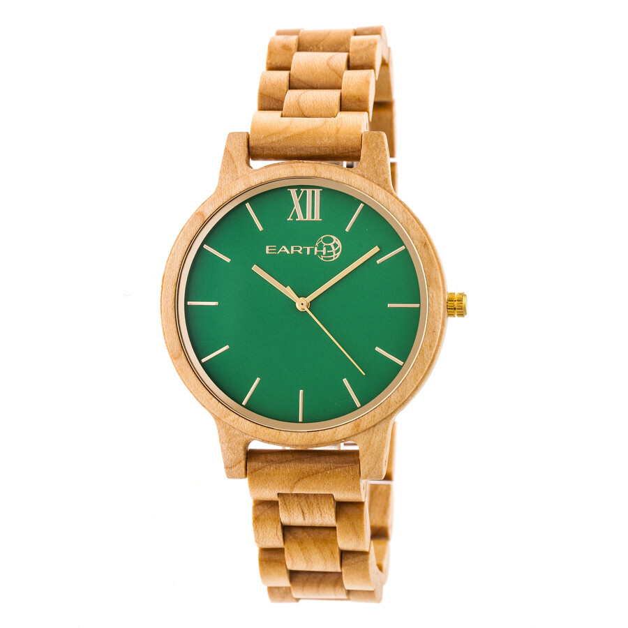 Earth Pike Green Dial Khaki / Tan Wood Unisex Watch ETHEW5201 ...