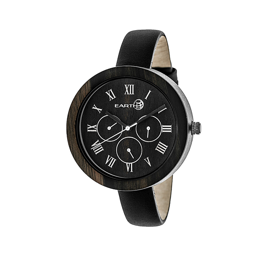 Earth Wood Brush Dark Brown Multi-Function Ladies Watch ETHEW3802 ...
