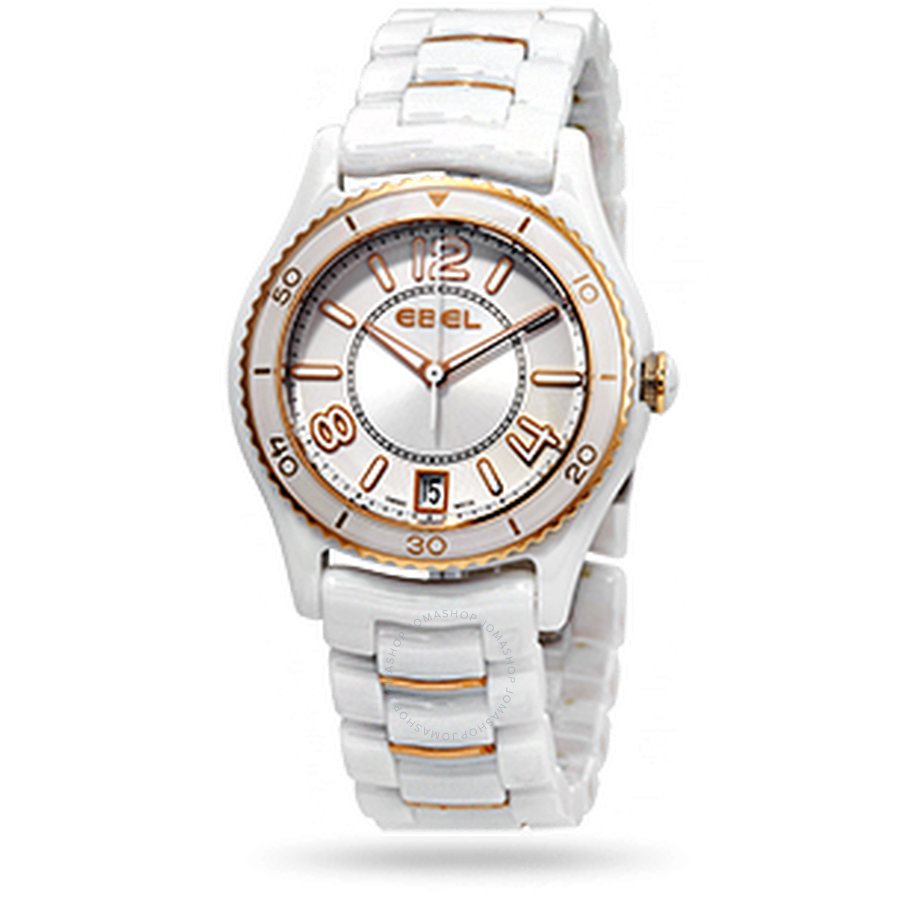 Ebel X-1 Silver Dial White Ceramic Ladies Watch 1216113 - X-1 - Ebel ...