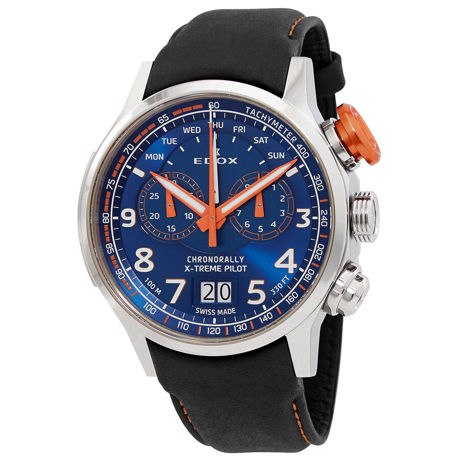 Edox Chronograph Blue Dial Men's Watch 38001 TINO BUO3 - Watches ...