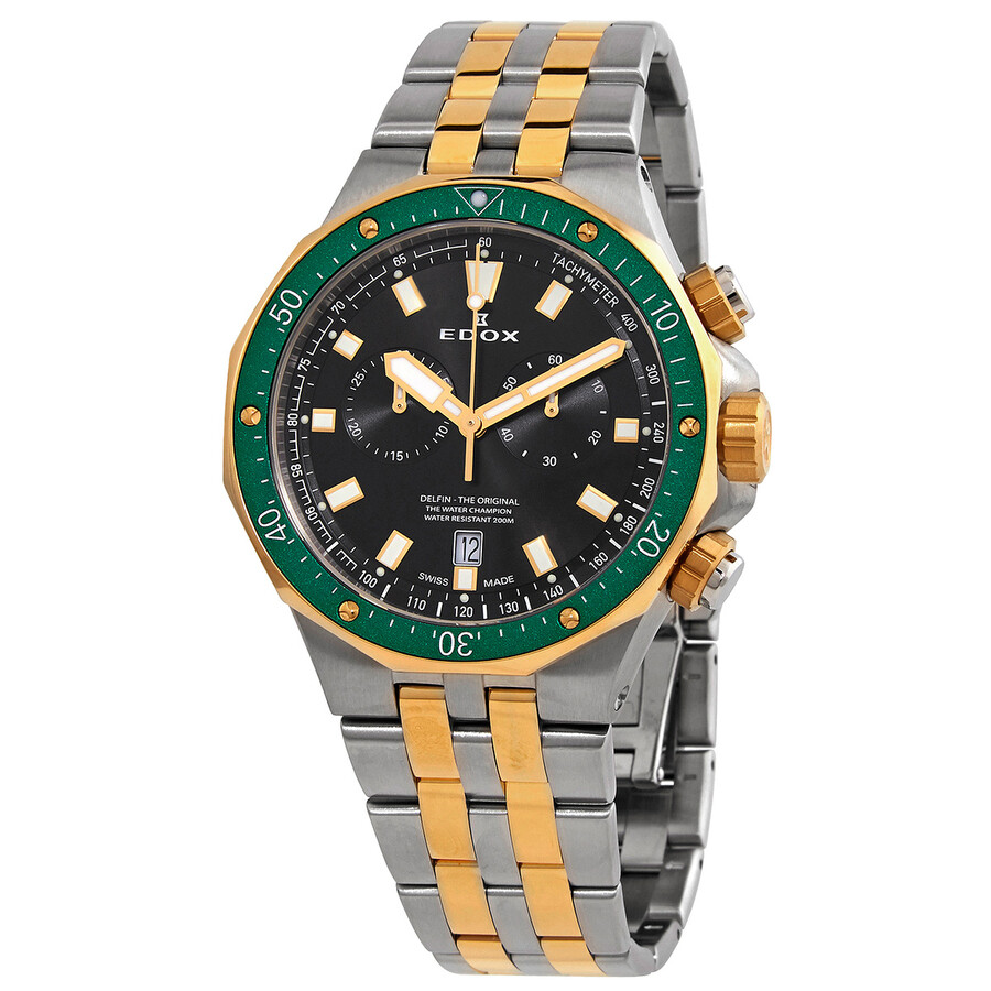 Edox Chronograph Quartz Black Dial Men's Watch 10109 357JVM NID ...