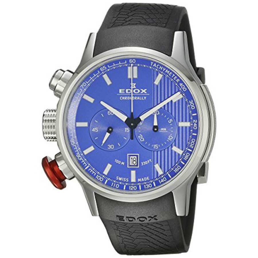 Edox Chronorally Blue Dial Men's Chronograph Watch 10302 3 BUIN ...