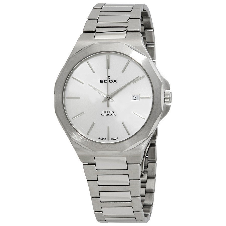 Edox Delfin Automatic Silver Dial Men's Watch 80117 3M AIN 842047185742 ...