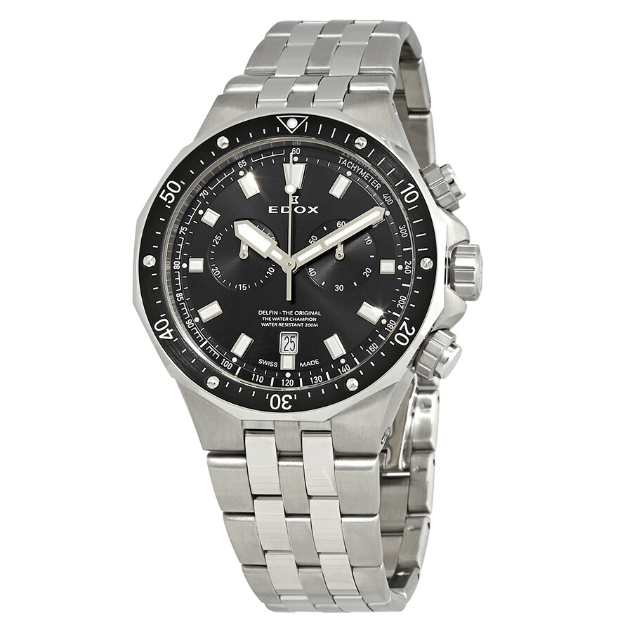 Edox Delfin Chronograph Black Dial Men s Watch 10109 3M NIN edox-delfin-chronograph-black-dial-men-s-watch-10109-3m-nin