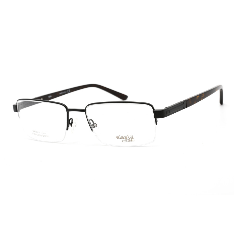 Elasta Men's Black Rectangular Eyeglass Frames E312000030056 ...