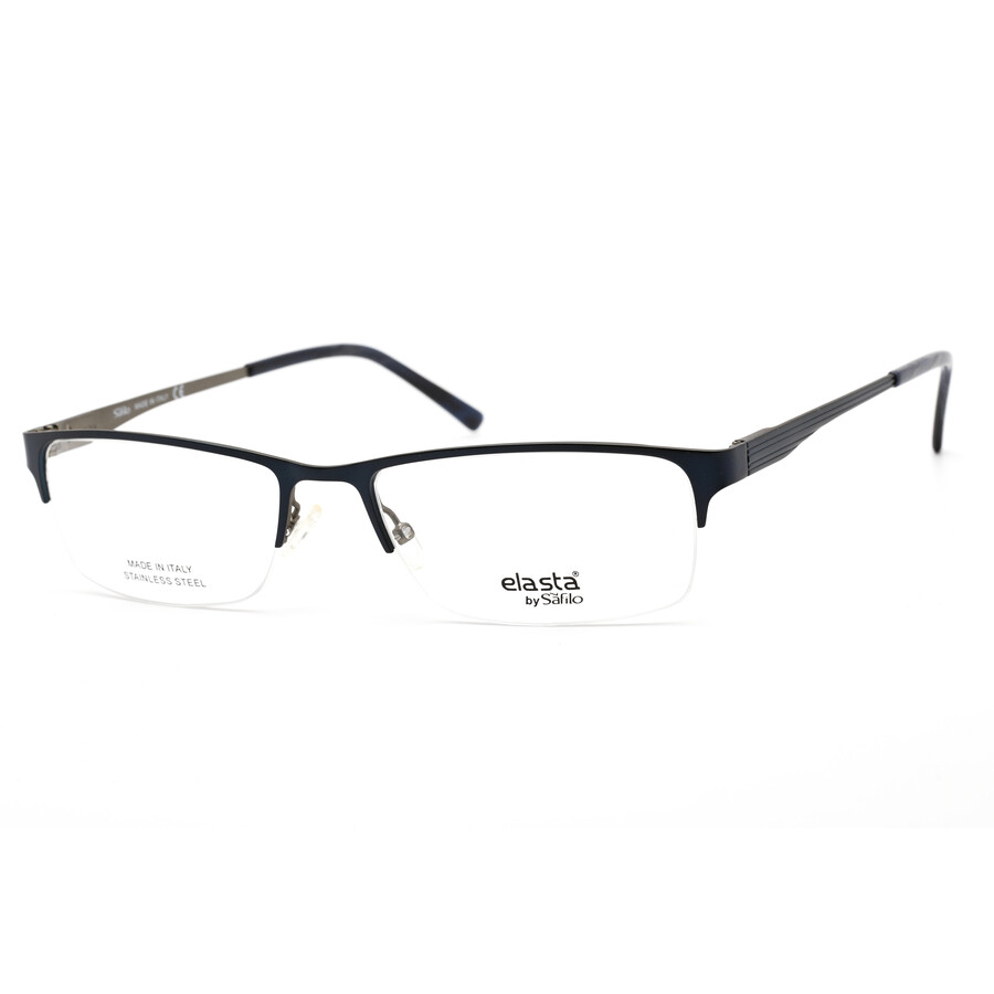 Elasta Men's Blue Rectangular Eyeglass Frames 30990DL90058 716737539910 ...