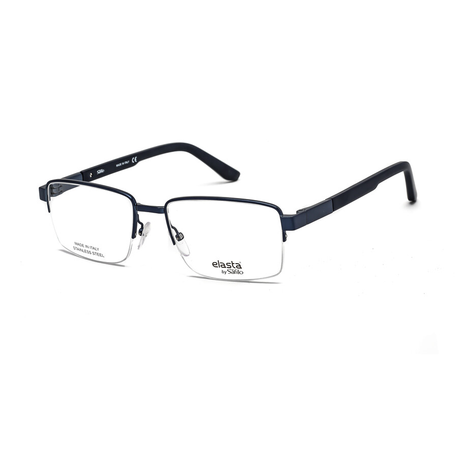 Elasta Men's Blue Rectangular Eyeglass Frames 311601560054 762753483782 ...